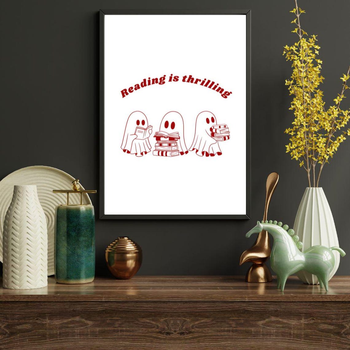 Bookish Cute Ghost reading is Thrilling Art, Book Art, Book Lover ...