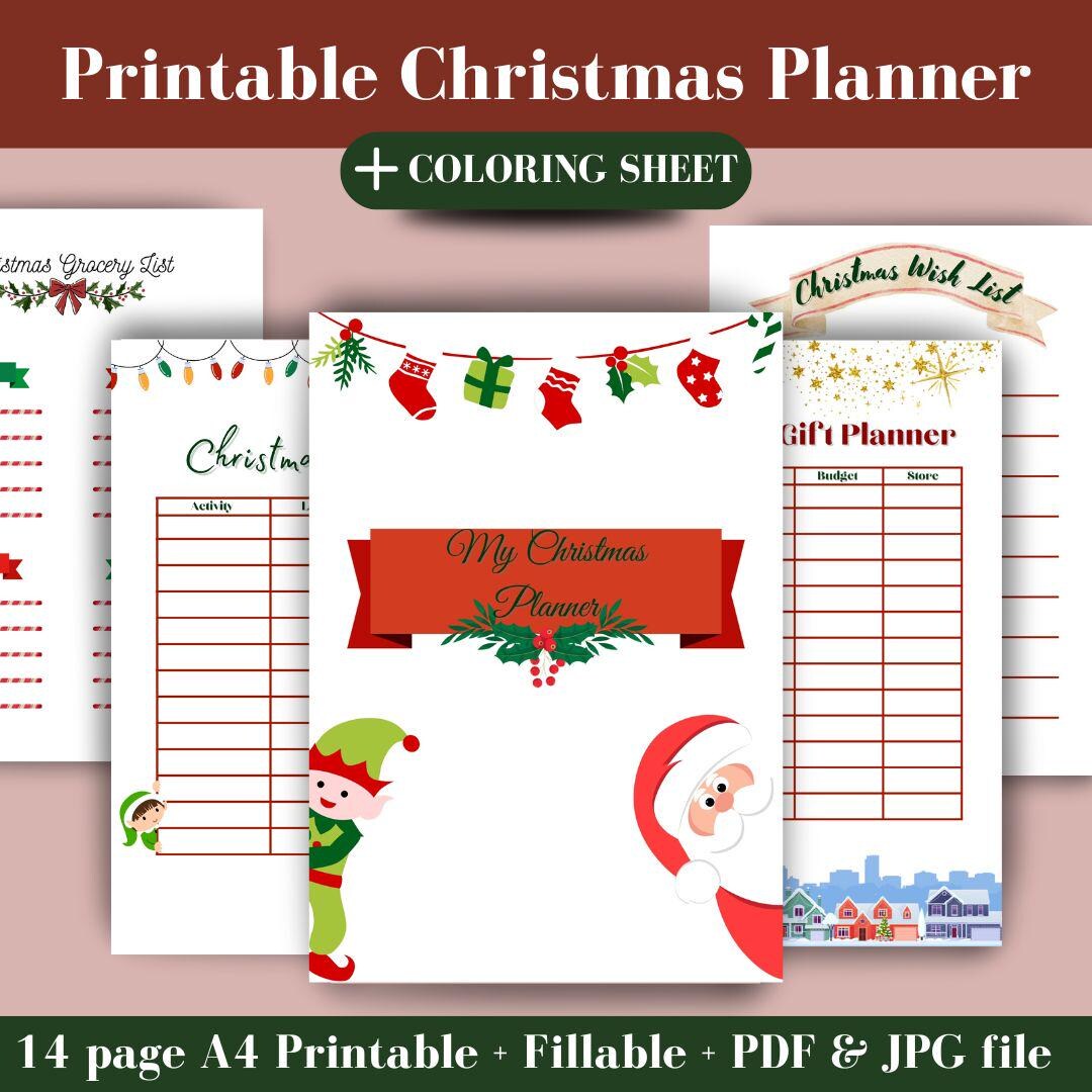 Christmas Planner Template, Printable Christmas Wish List , Digital ...