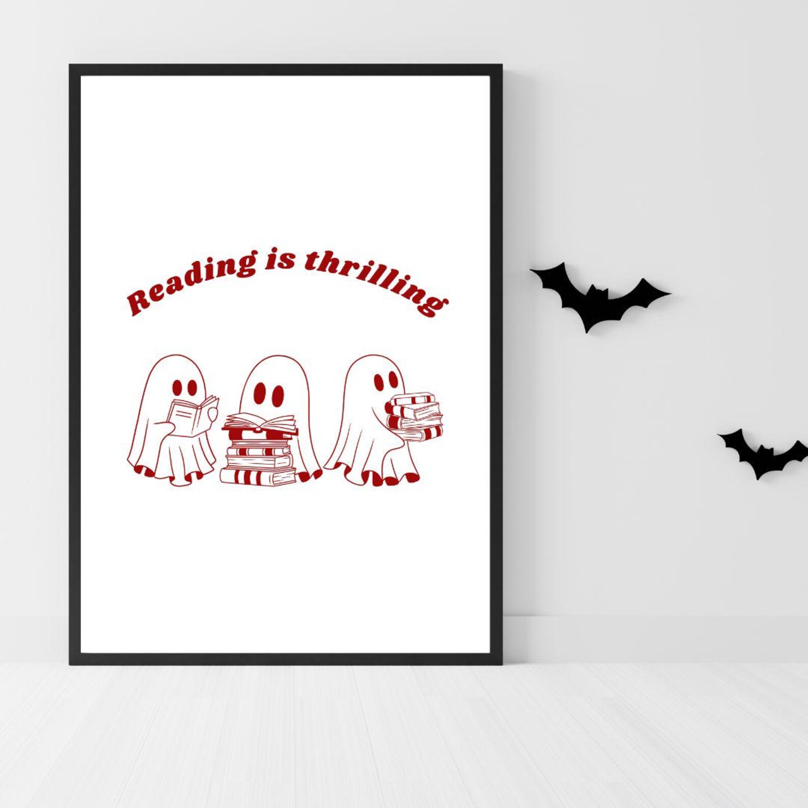 Bookish Cute Ghost reading is Thrilling Art, Book Art, Book Lover ...