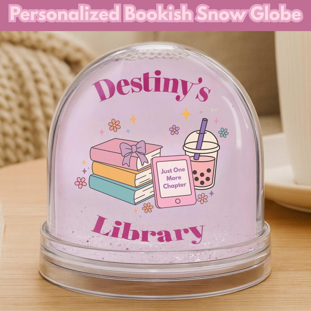 Personalized Library Sign Snow Globe Decor for Girly Library Custom ...