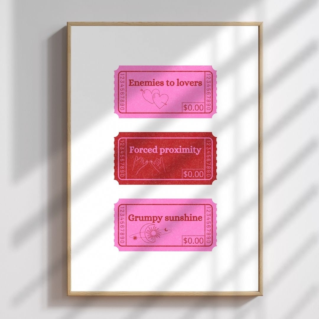 Printable Romance Book Tropes Wall Art | Bookish Poster for Readers ...