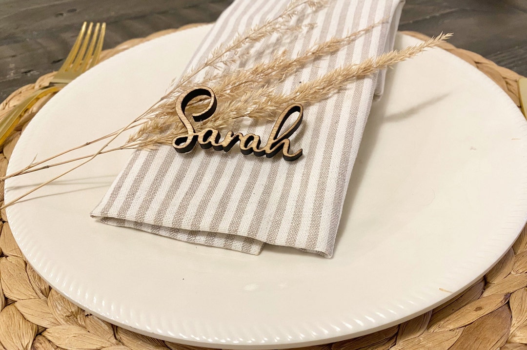 Custom Wood Name Place Cards, Wedding Event Cutouts - Etsy