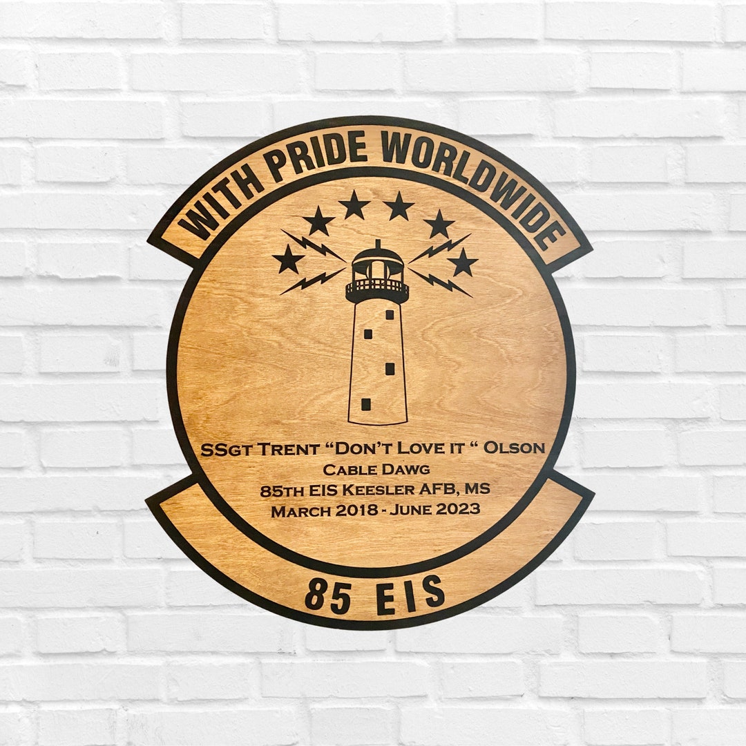 Custom Laser Engraved Military Squadron Patch Plaque | 1/4" Maple ...