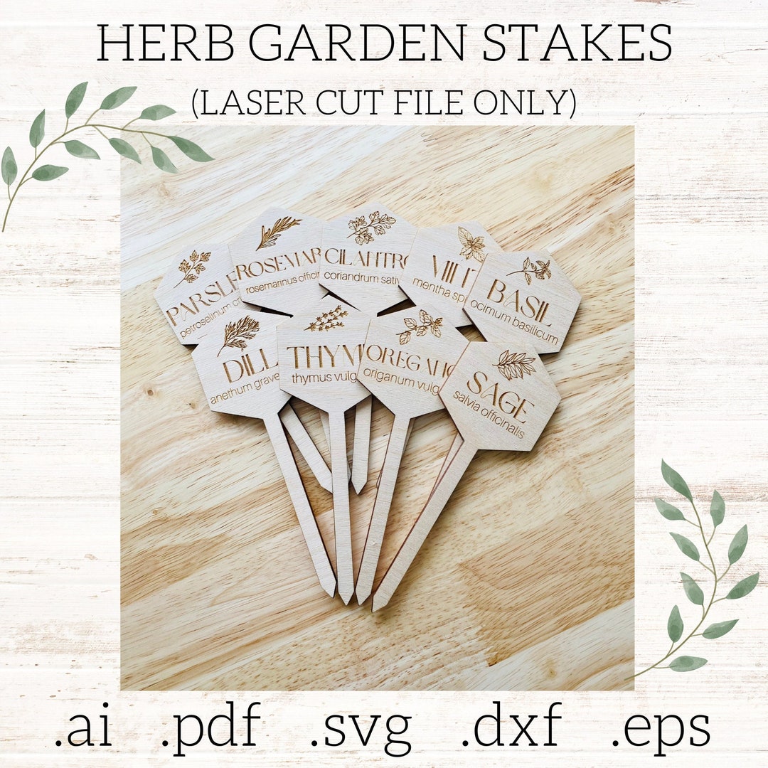 Herb Garden Stakes Laser Cut File | Digital Download | Personal ...
