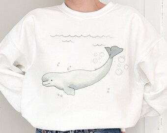 Beluga Whale Sweatshirt - Etsy
