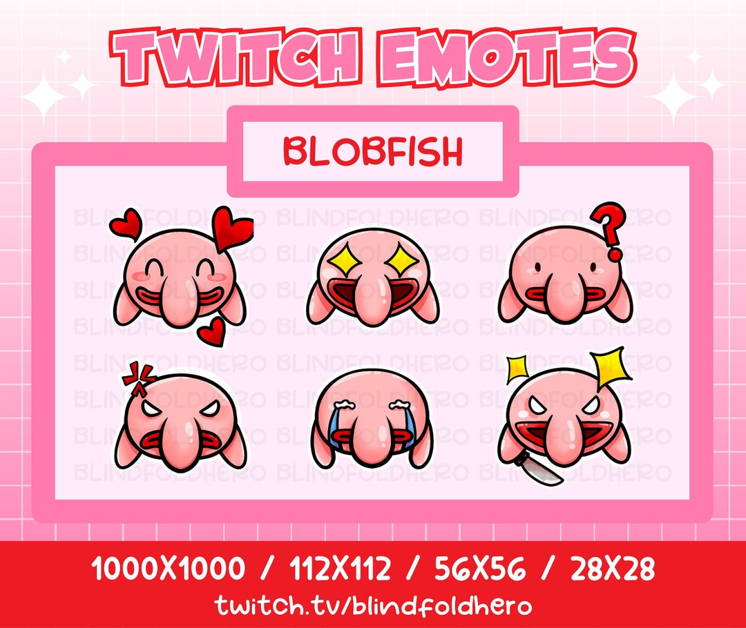 BLOBFISH EMOTES (6) | for Streaming on Twitch, Discord, Youtube | Cute ...