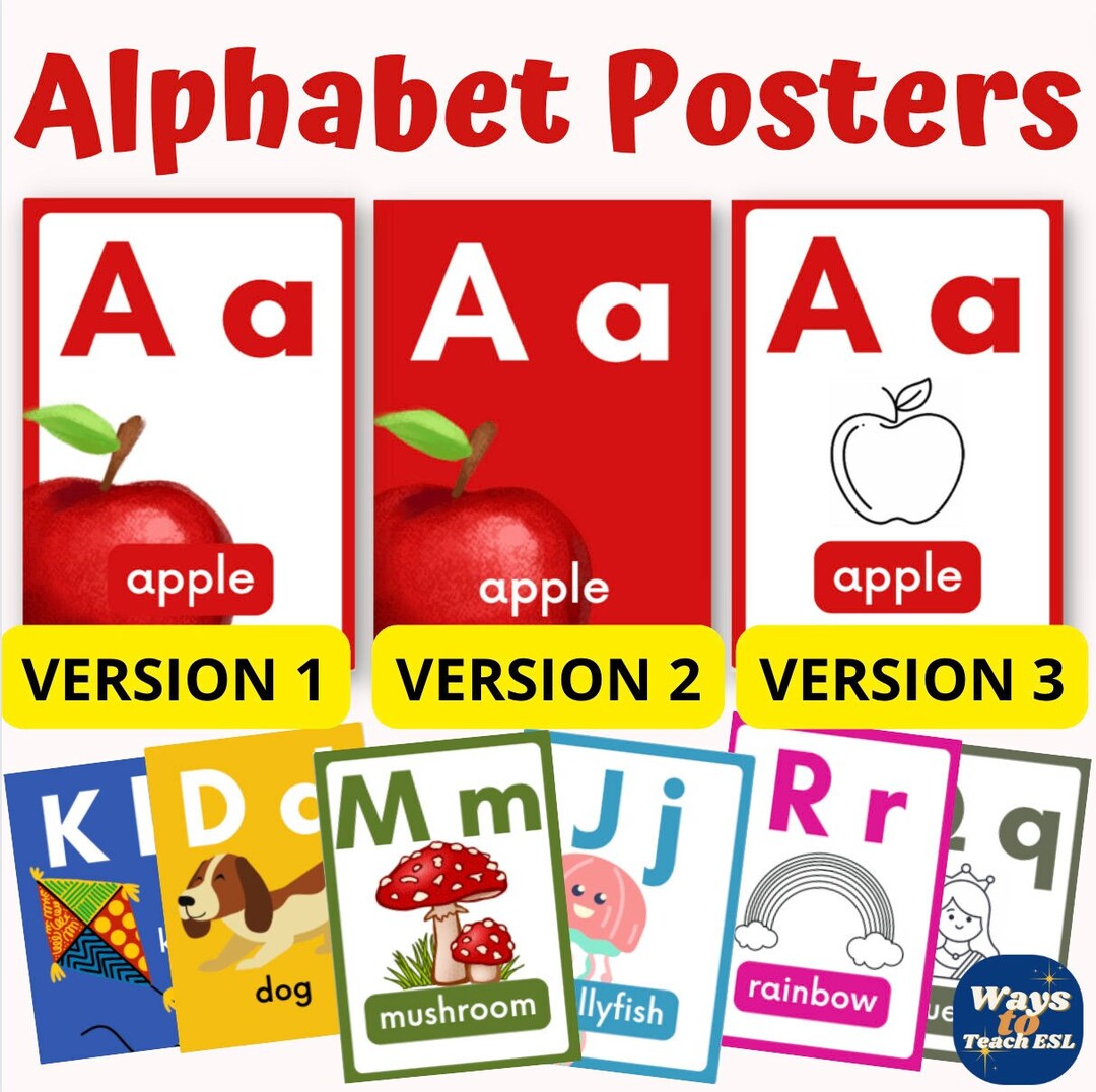 Alphabet Posters (3 Versions) | Back to School - Etsy