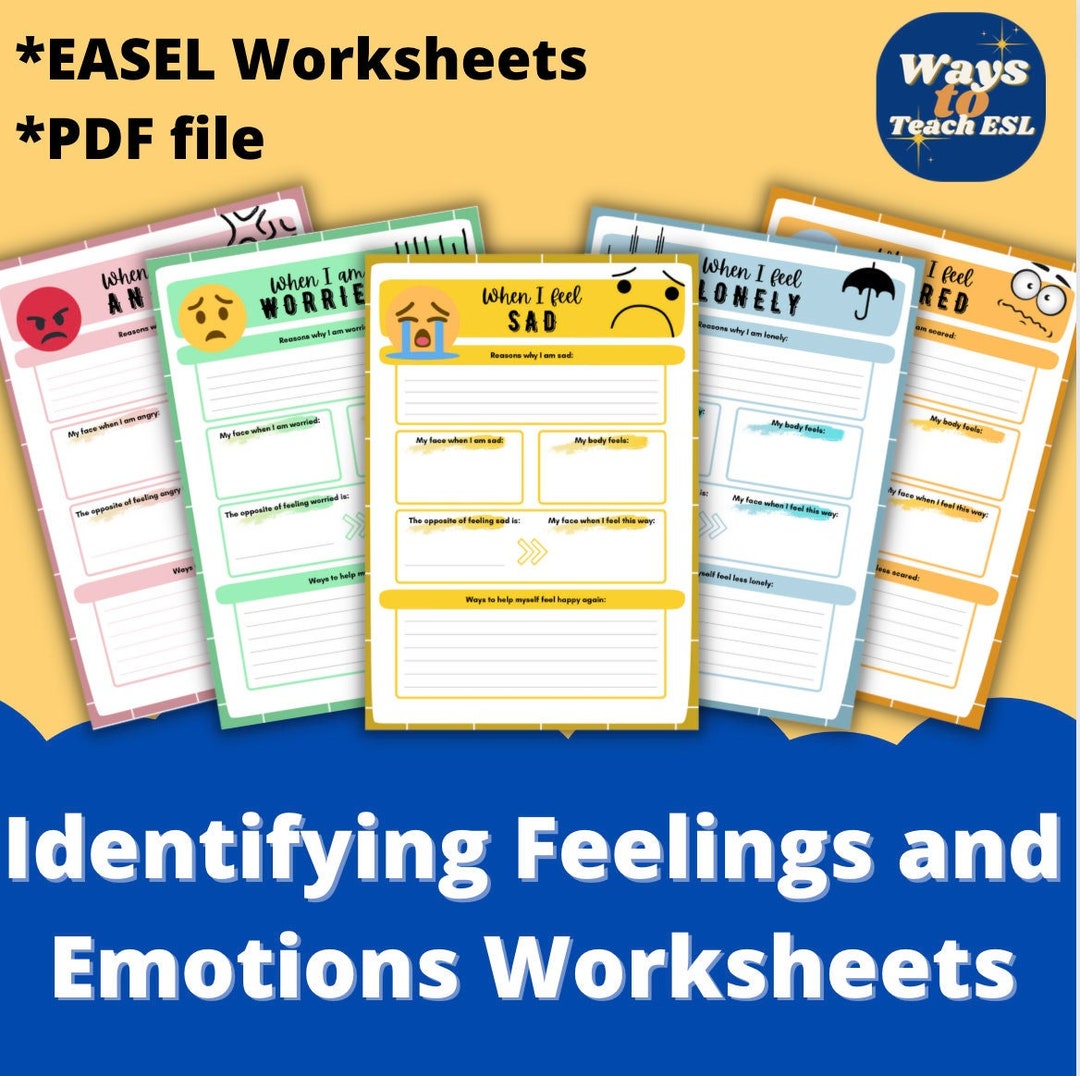 Identifying Emotions and Feelings Worksheets | Printables | Counselling ...