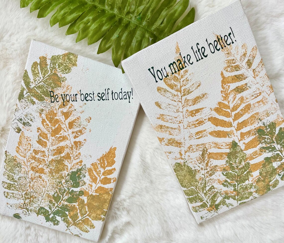 Encouragement Gift, Painted Botanical Fern Art, Nature Lover Canvas ...