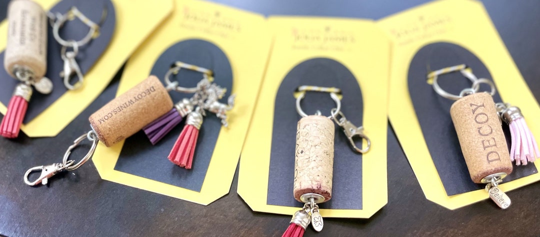 Rustic Modern Wine Cork Keychains, Wine Lover Gift, Horse Lover Western ...