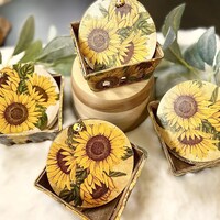 Sunflower Coaster, Pot Holders - Etsy UK