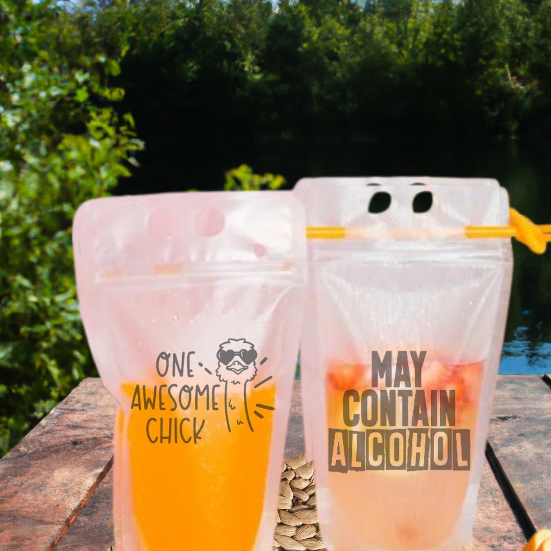 Adult Drink Pouch Sets, Slushie Bags, Customizable Bachelorette Party ...
