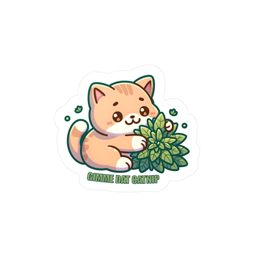 Adorable Catnip Delight Vinyl Sticker Perfect for Cat Lovers, Durable ...