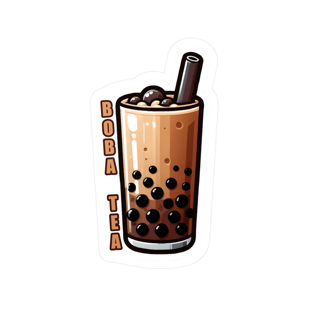 Boba Tea Vinyl Sticker - Trendy Tapioca Pearl Drink Decal for Laptop ...