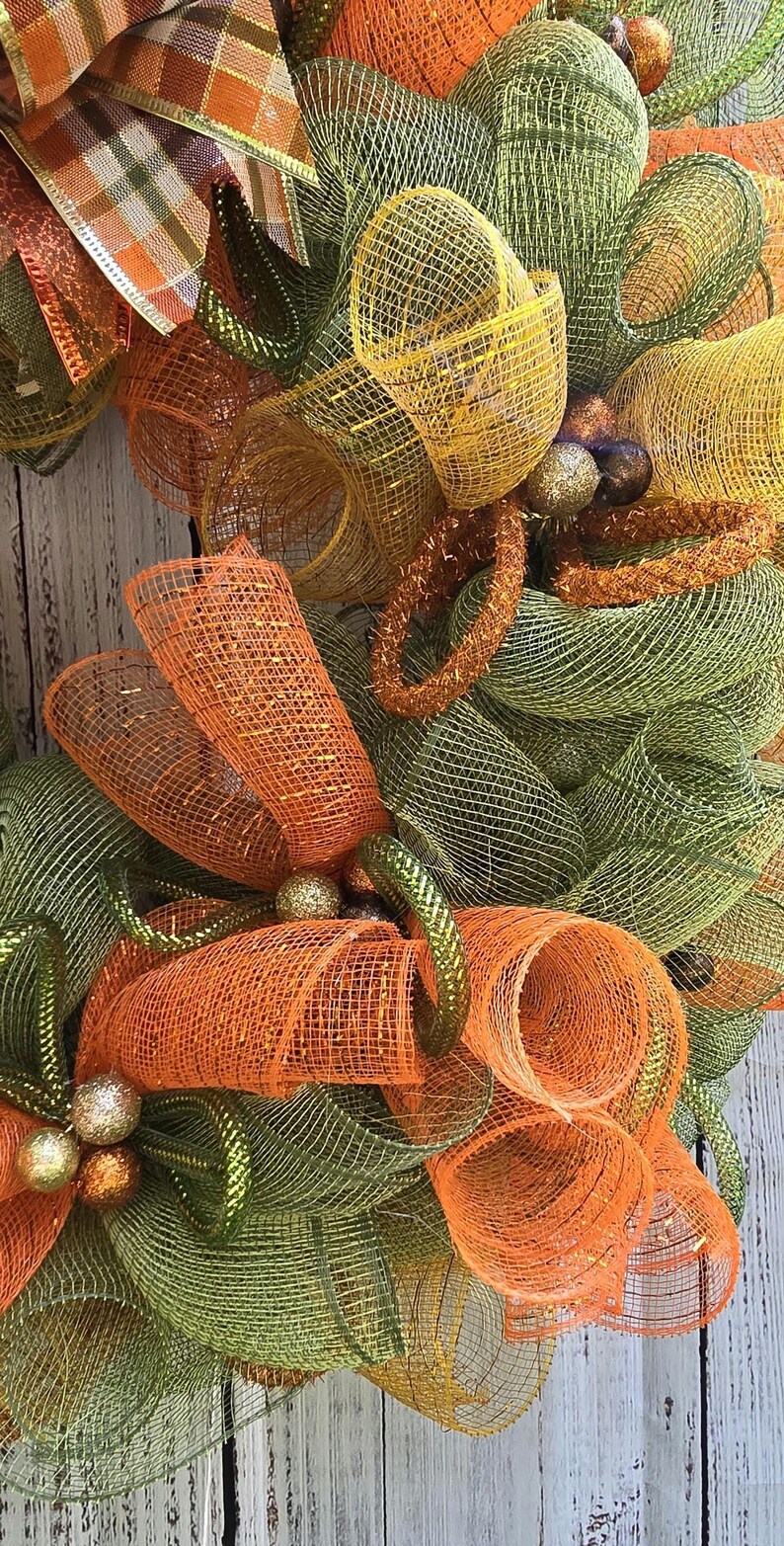 Fall Wreath, Autumn Wreath, Thanksgiving Wreath, Deco Mesh Wreath ...