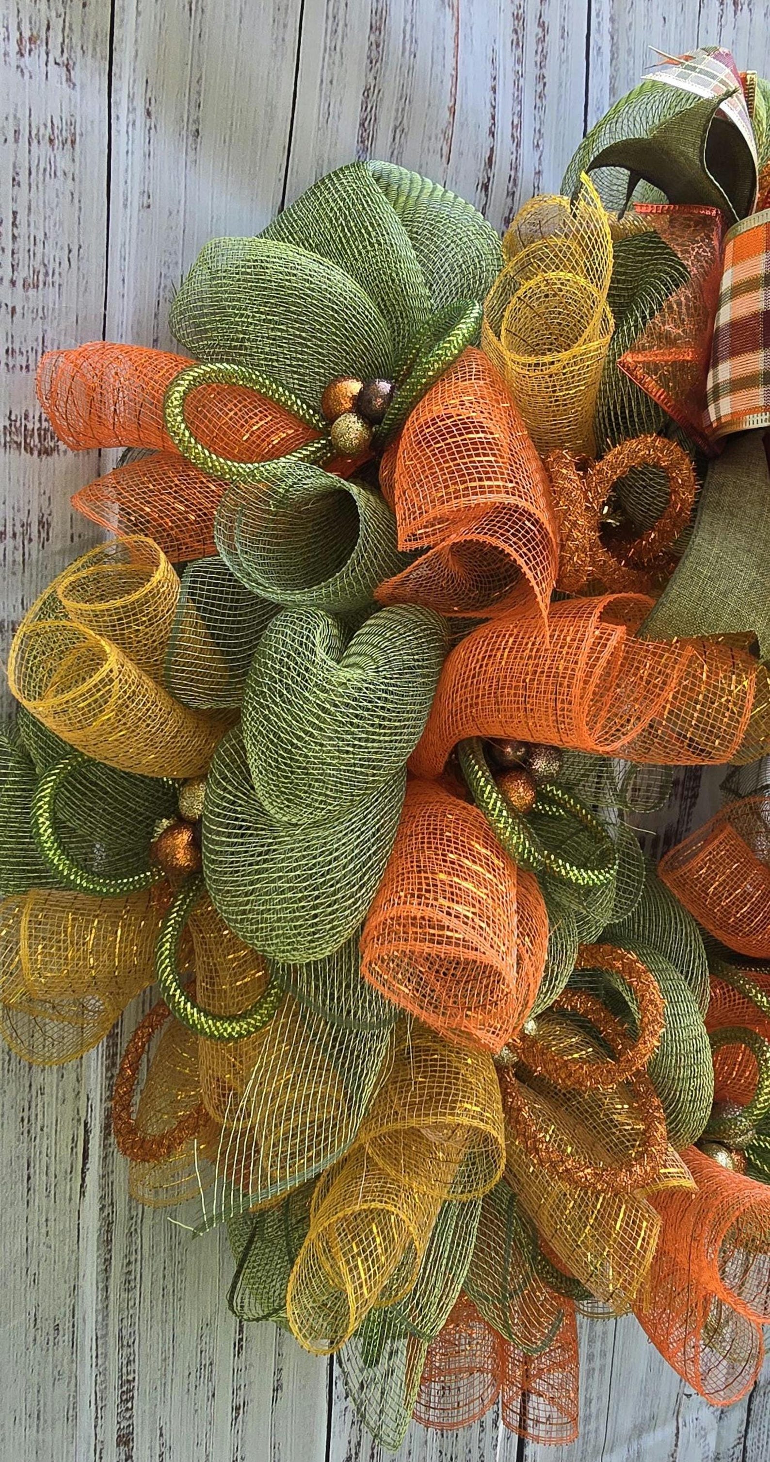 Fall Wreath, Autumn Wreath, Thanksgiving Wreath, Deco Mesh Wreath ...