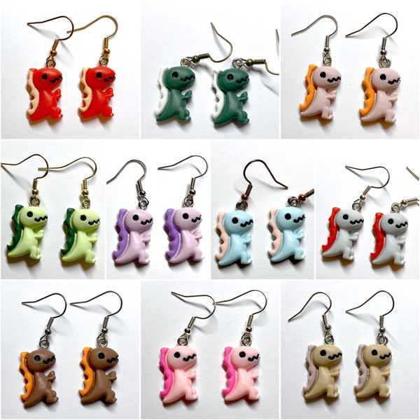 Dino Earrings - Etsy