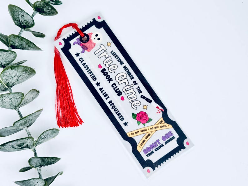 True Crime Ticket Bookmark, Book Lover Gift, Laminated Bookmark - Etsy