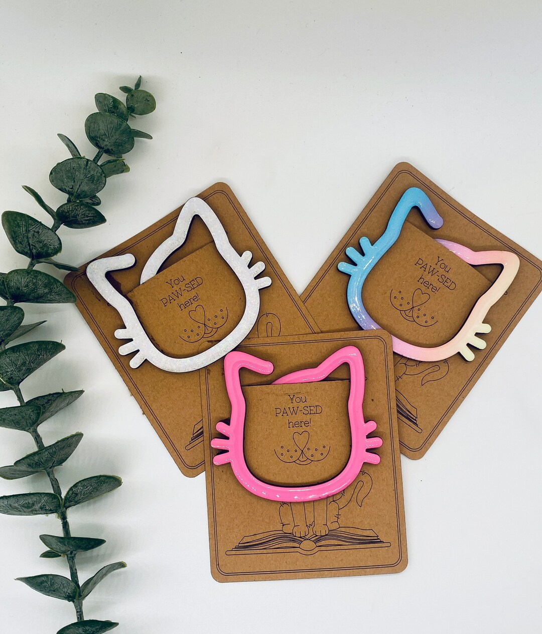 Custom 3 Pack Cat Bookmarker, Handmade Cat Bookmark Trio, Bundle of 3 ...
