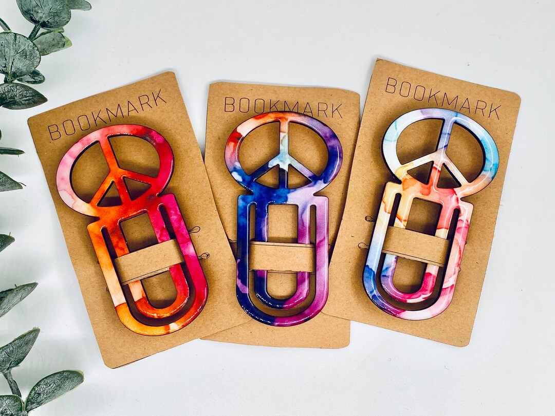 Handmade Resin Peace Sign Bookmark Set of 3 - Etsy