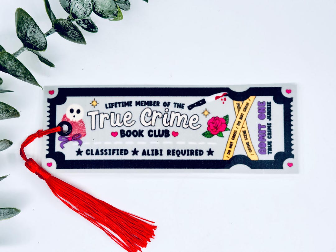 True Crime Ticket Bookmark, Book Lover Gift, Laminated Bookmark - Etsy