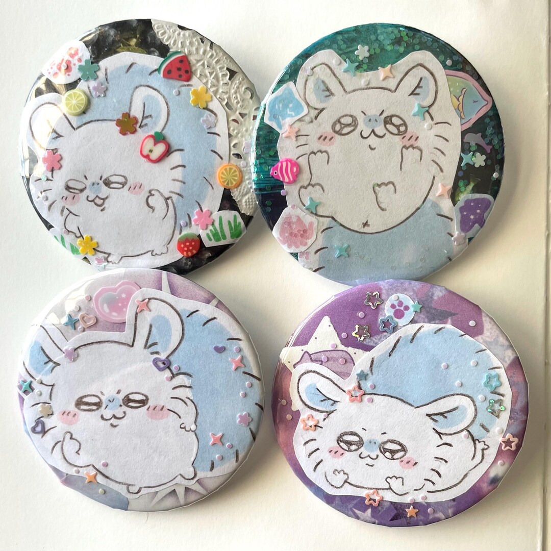 Momonga Collage Button Badges - Etsy