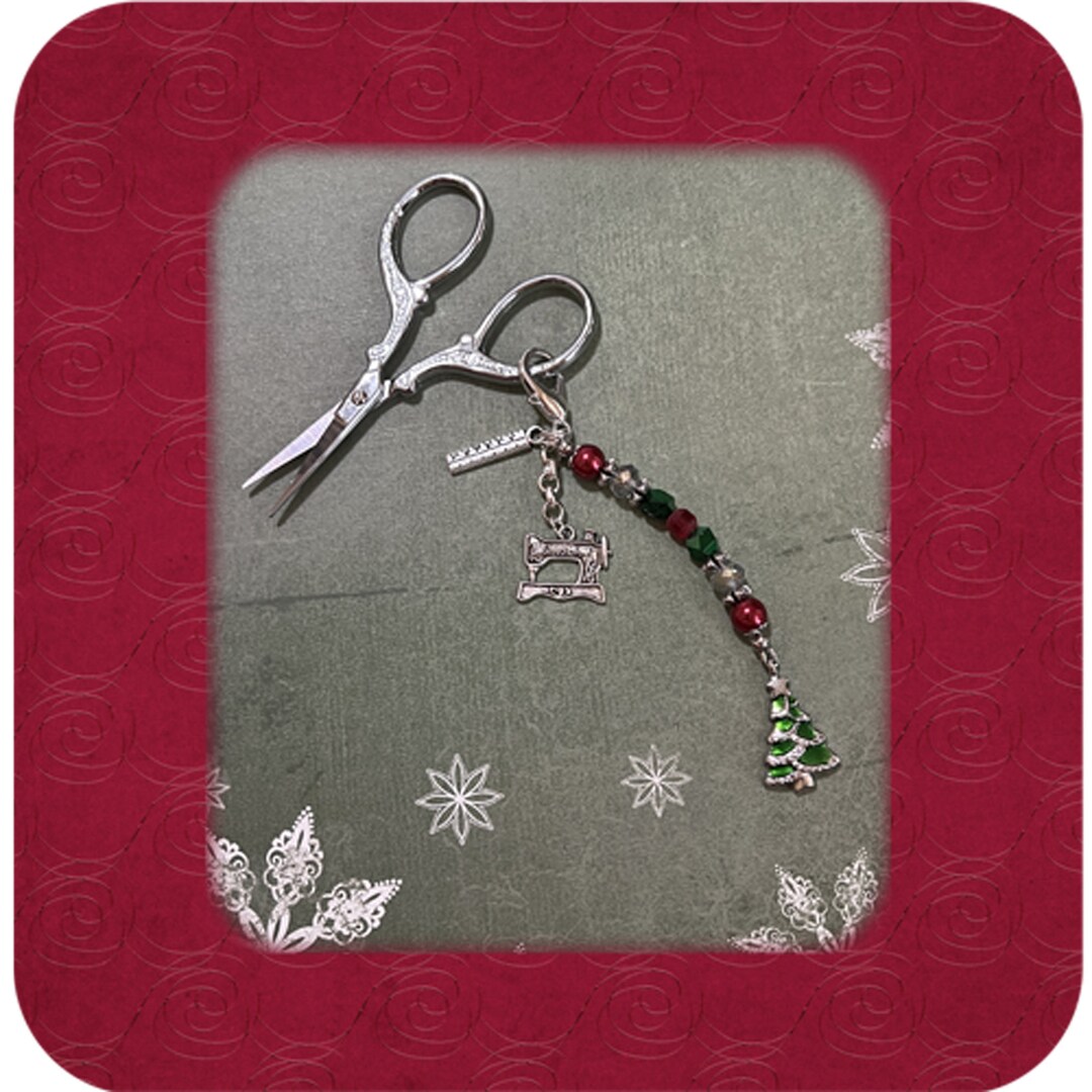 Christmas Scissor Fob – Sewing Machine Charm, Holiday Stitcher Gift - Etsy