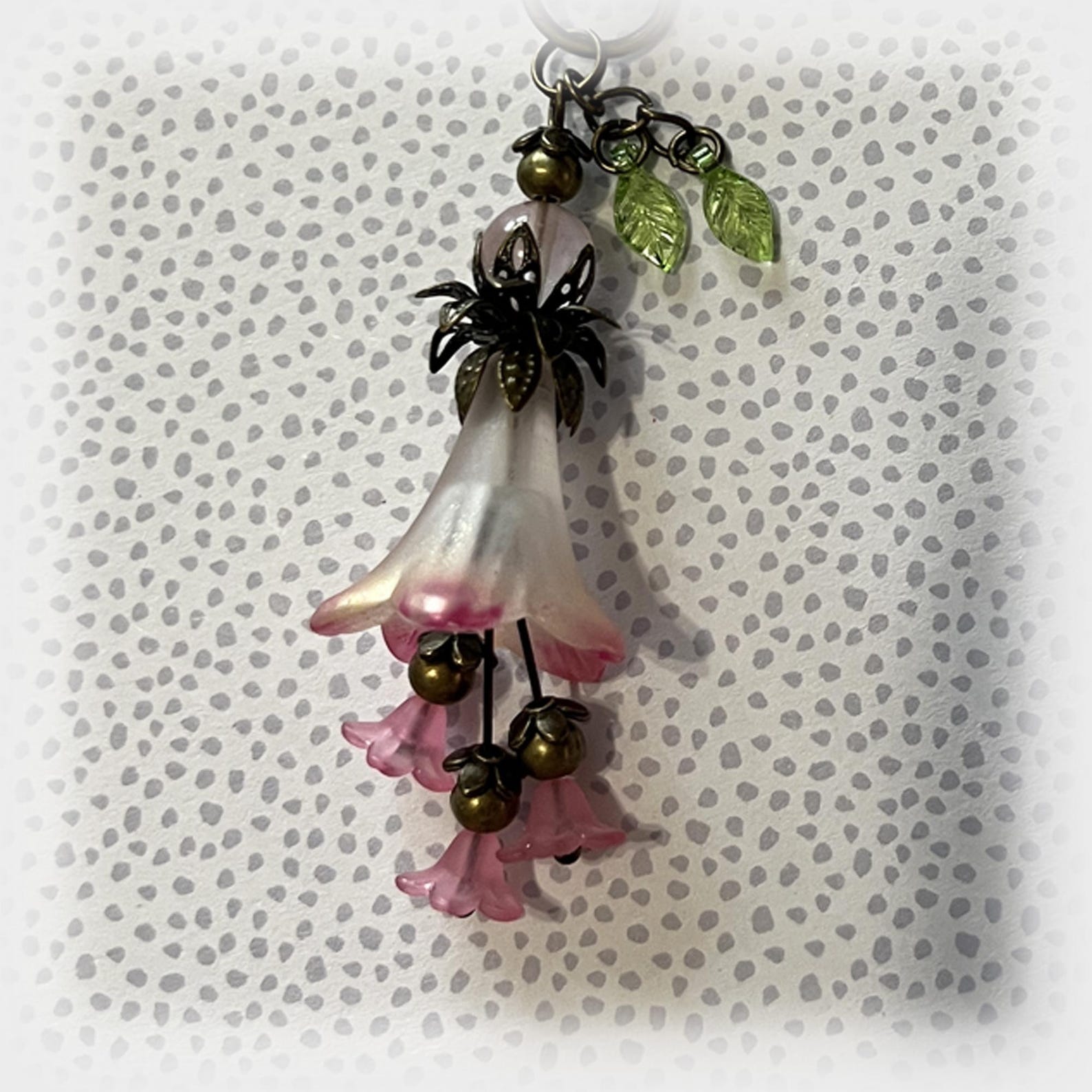Pink Flower Bell Purse or Planner Charm, Scissor Fob - Etsy
