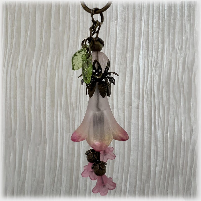 Pink Flower Bell Purse or Planner Charm, Scissor Fob - Etsy