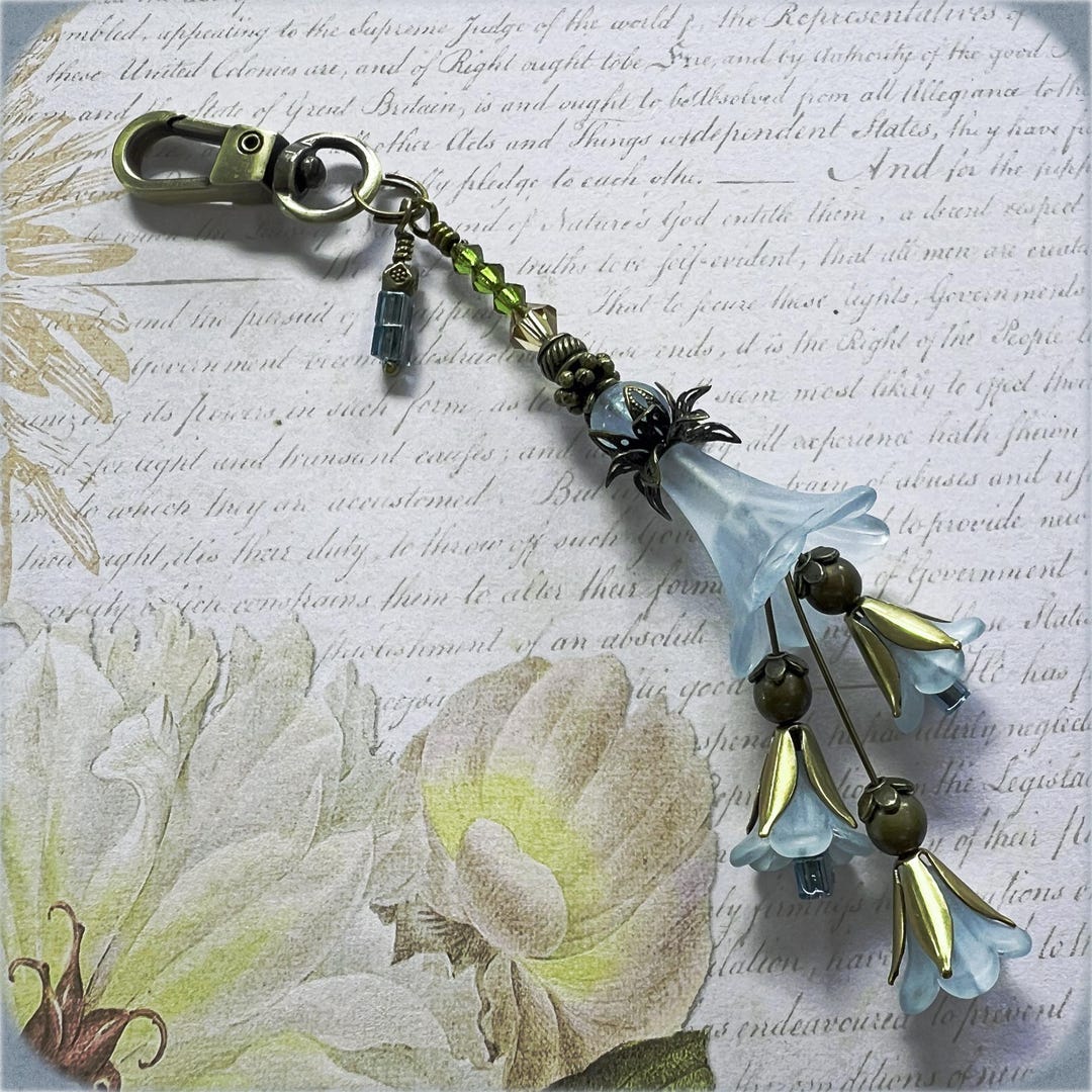 Blue Flower Bell Purse Charm - Etsy