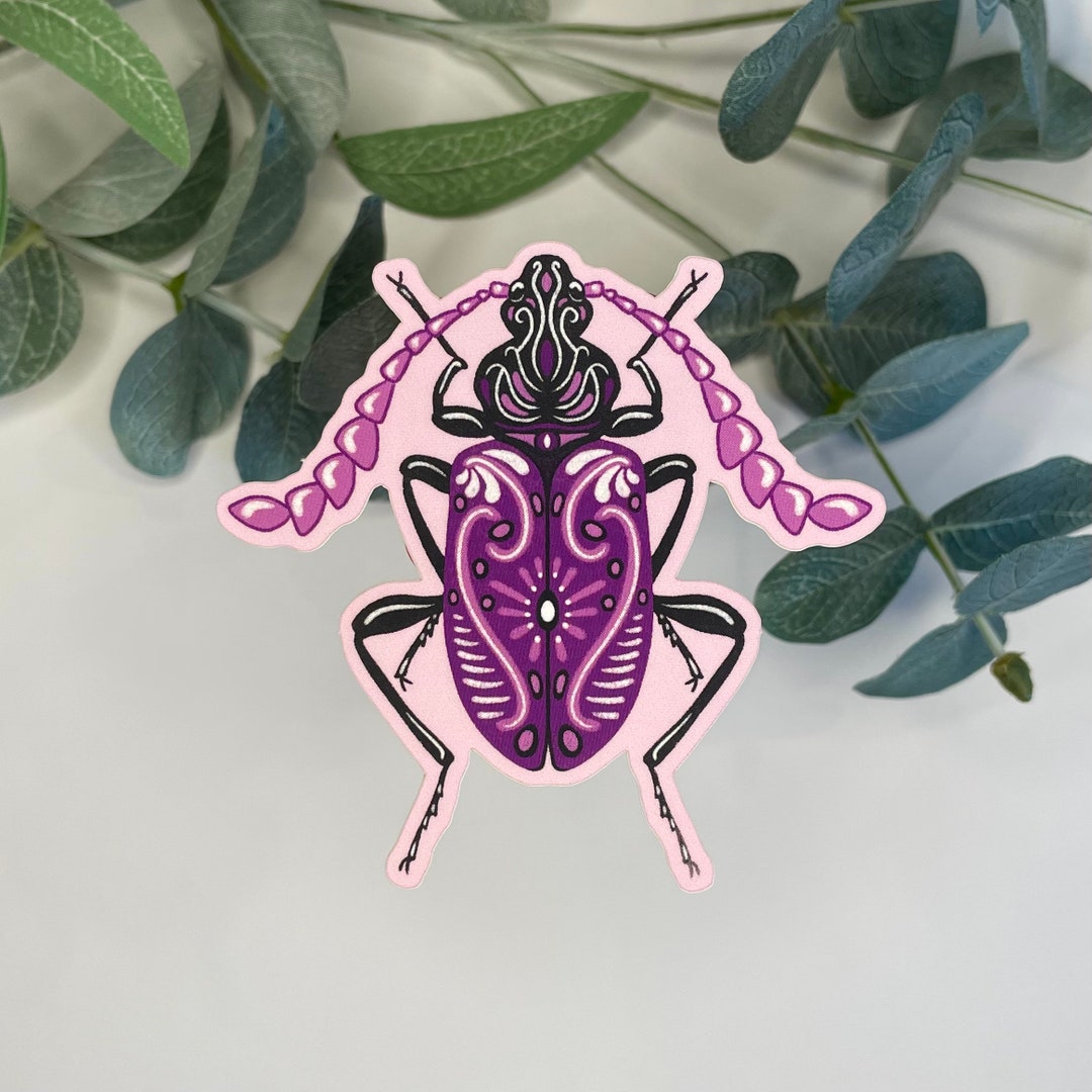 Purple Beetle Sticker Vinyl Sticker Laptop Sticker - Etsy