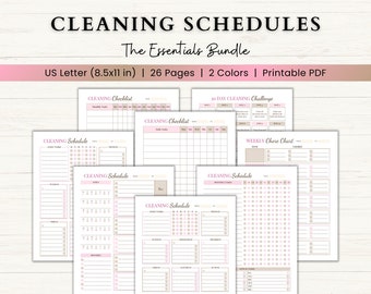 Adult Chore Chart | Cleaning Schedule Printable | House Cleaning Chart ...