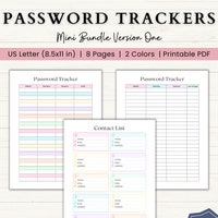 Password Tracker Printable & Fillable, Password Keeper, Password ...