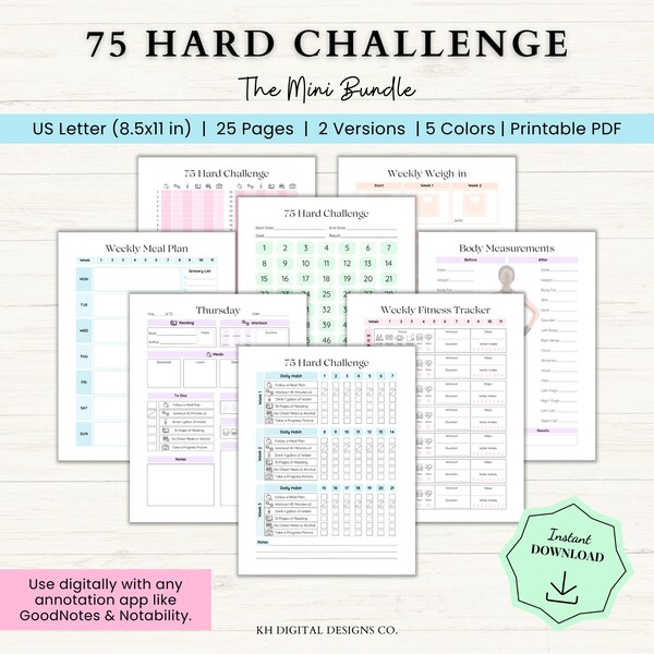 75 Hard Printable - Etsy