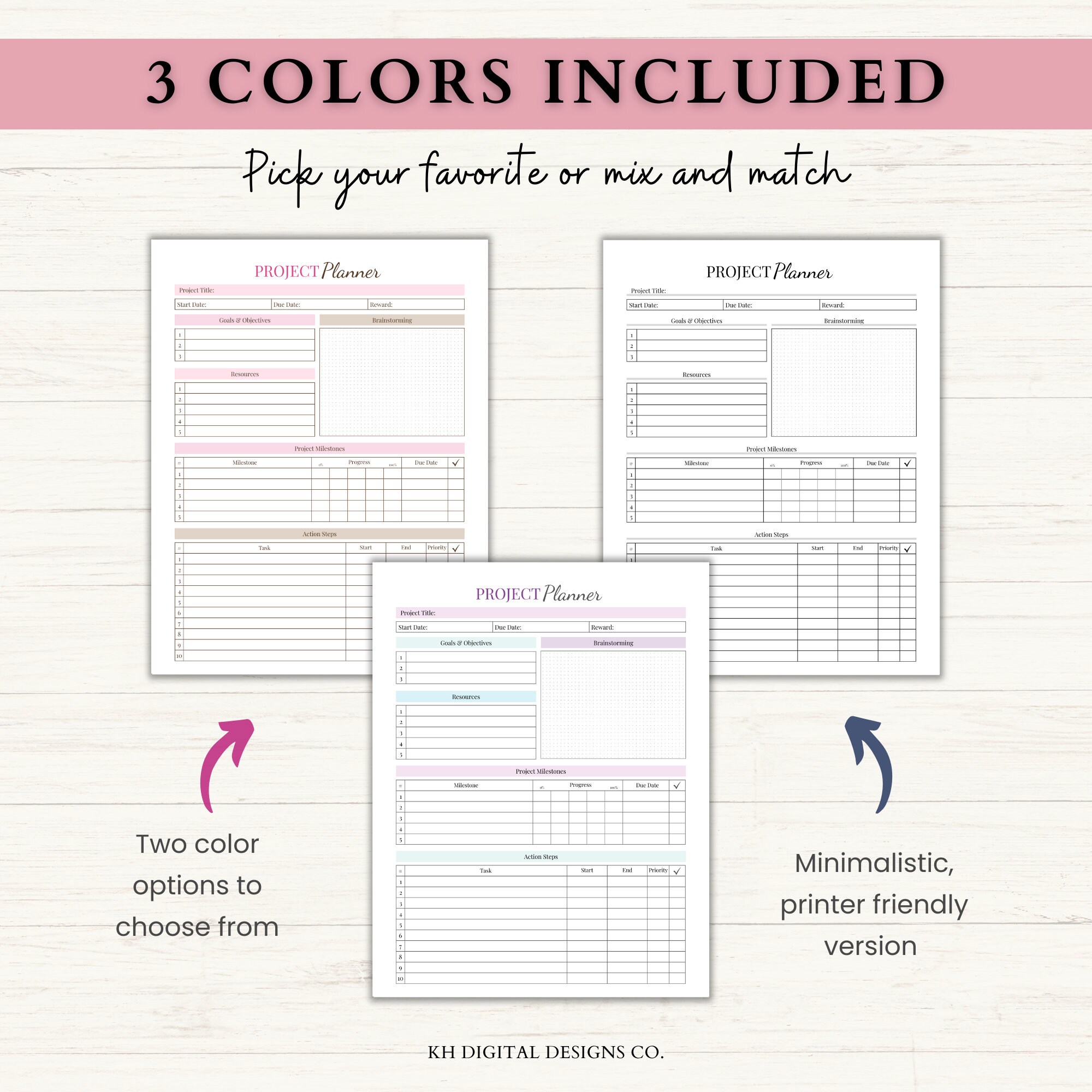 Project Planner Printable | Project Timeline Tracker | Productivity ...