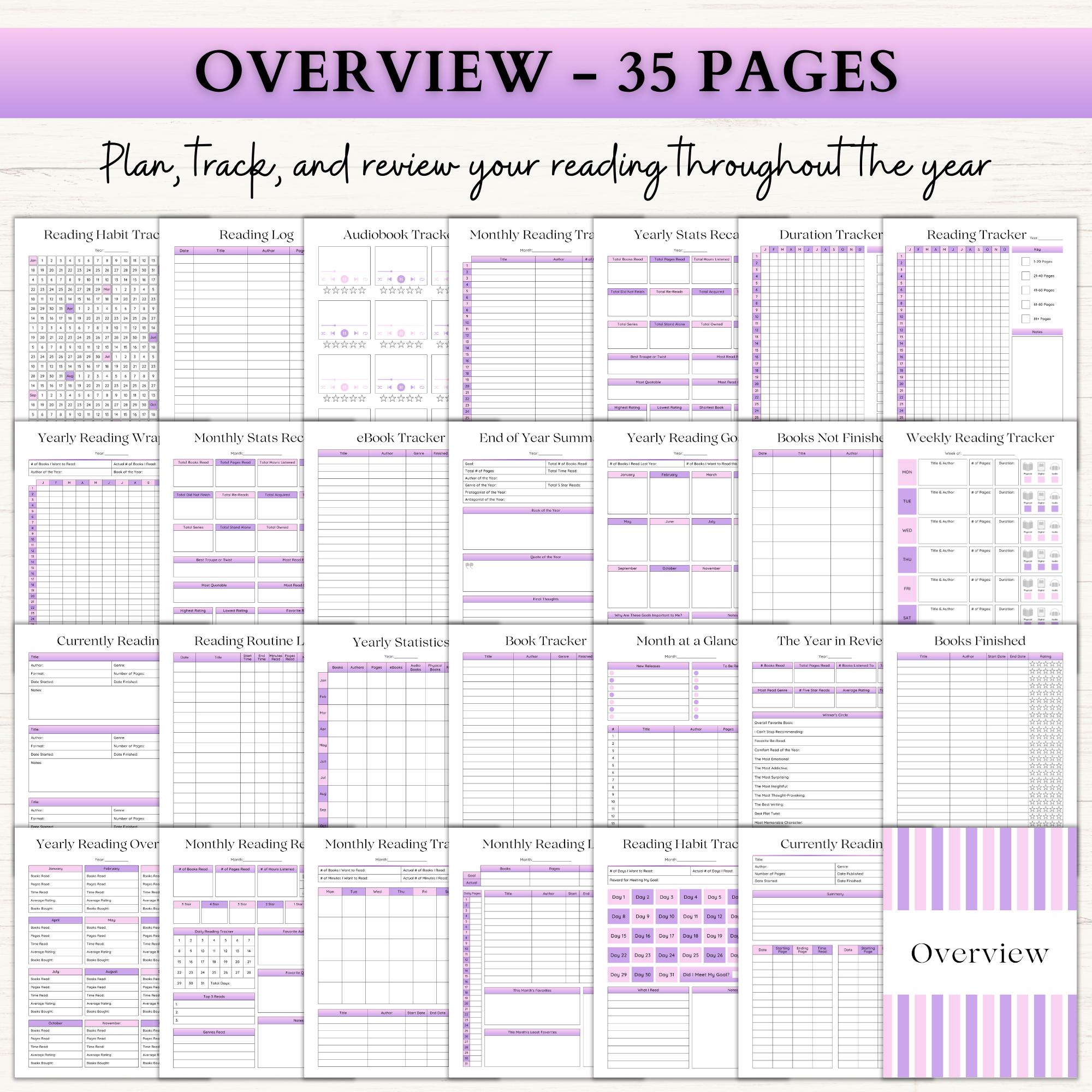 Reading Journal Printable | Reading Tracker, Book Reviews & Challenges ...