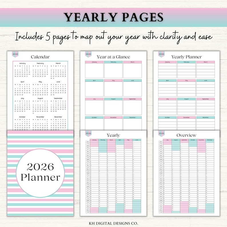 2026 Weekly Planner Printable: Weekly Schedule, Task Tracker ...