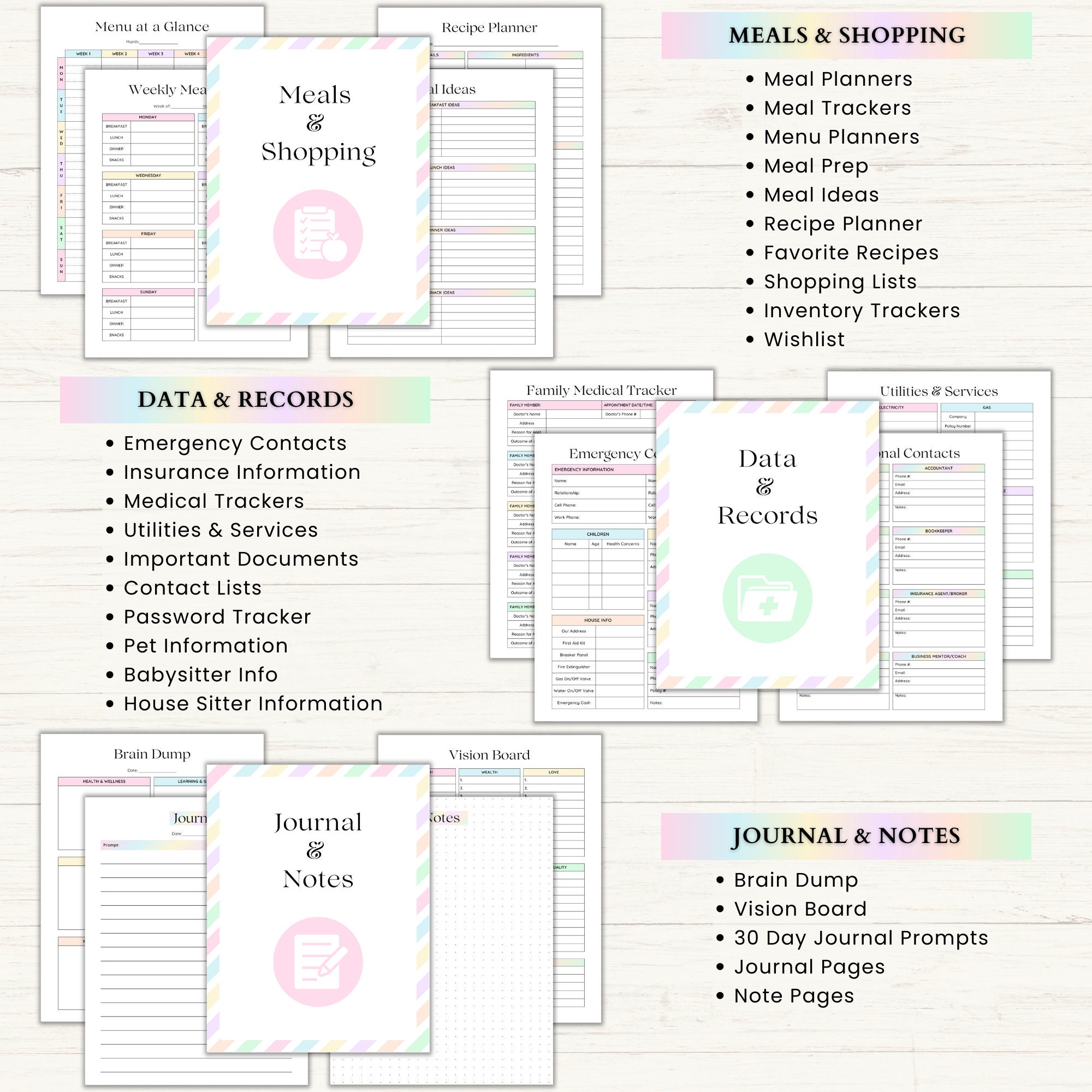 Home Management Planner Printable Life Binder Cleaning Schedule ...