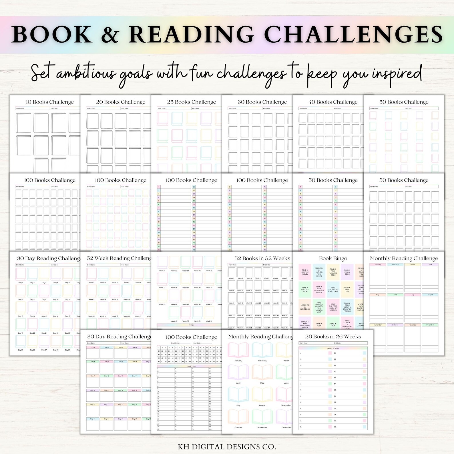 Reading Journal Printable | Book Reading Tracker | Book Shelf | Monthly ...