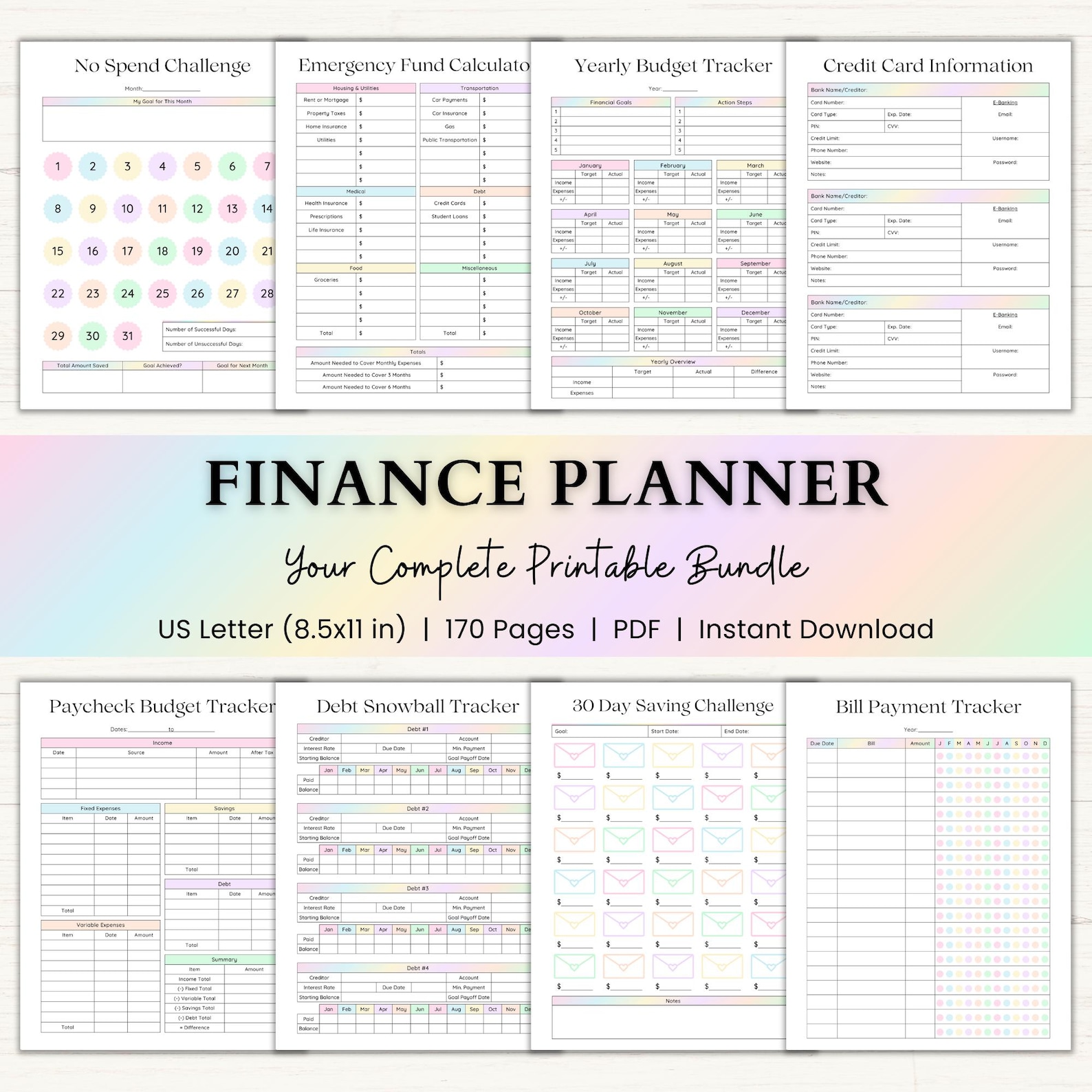 Finance Planner Printable | Adhd Budget Binder | Debt Payoff Tracker ...