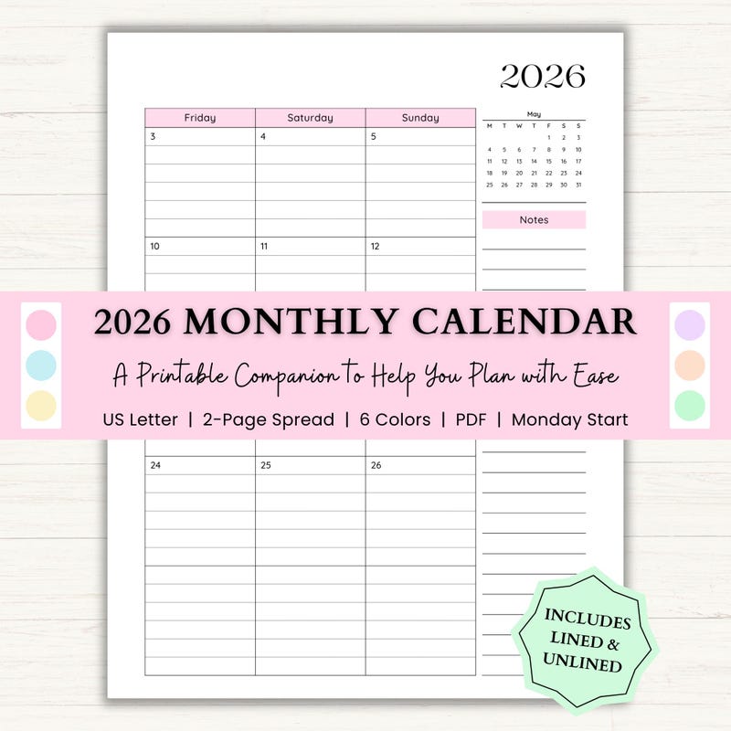 Two Month Glance - Etsy