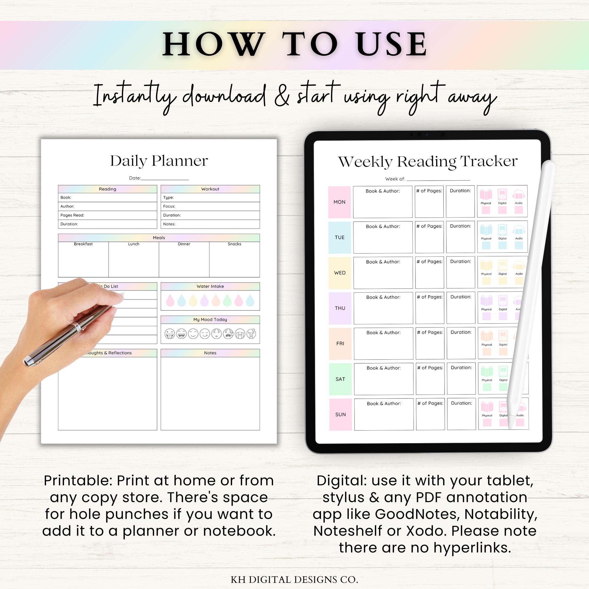 Reading Journal Printable | Book Reading Tracker | Book Shelf | Monthly ...