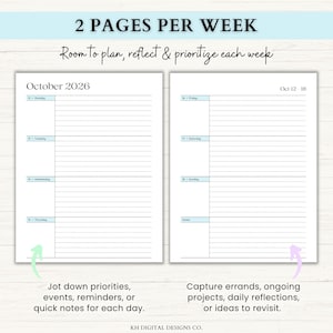 2026 Weekly Planner Printable: Weekly Agenda, Habit & Routine Tracker ...