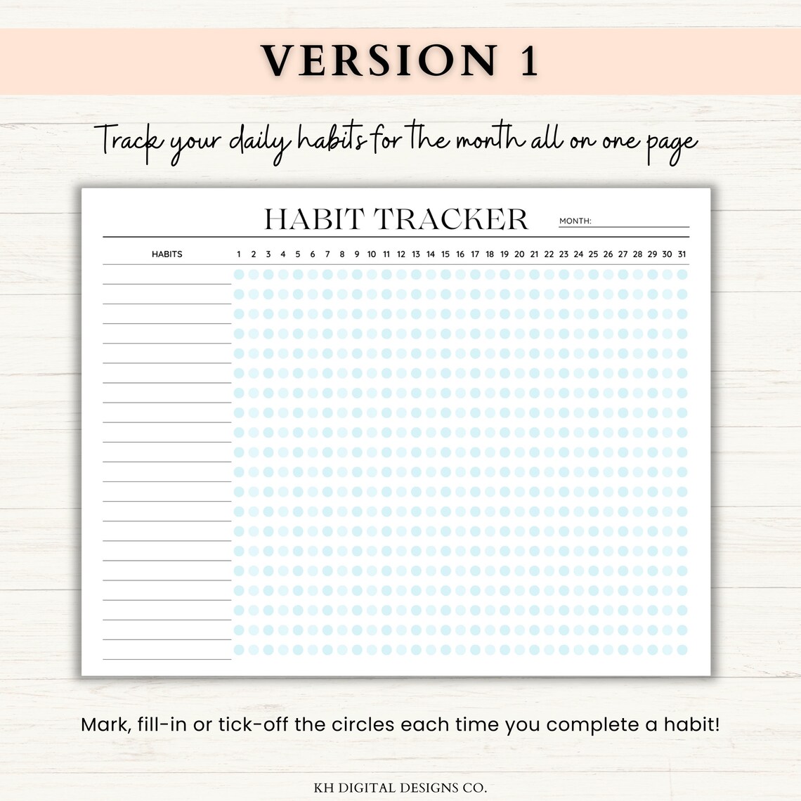 Monthly Habit Tracker Editable Printable Gym Habit Tracker Digital ...
