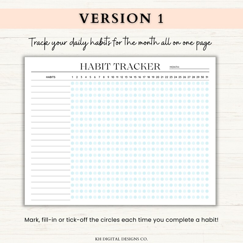 Monthly Habit Tracker Editable Printable | Gym Habit Tracker | Digital ...