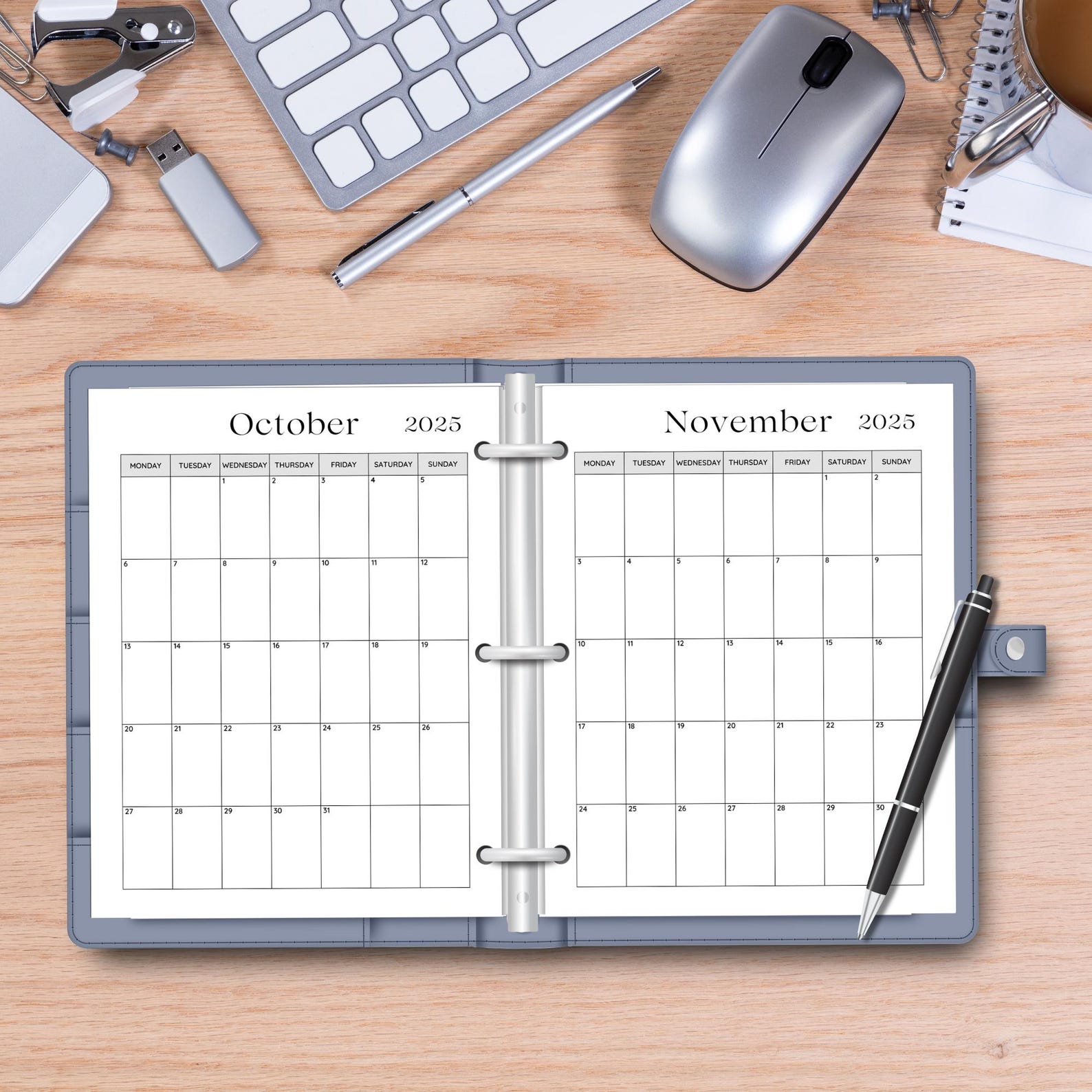 Editable 2025 Monthly Calendar | Dated 12 Month Planner Printable ...