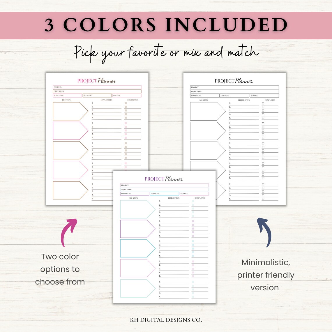 Project Planner Printable Task Tracker Digital Project Planner for ...