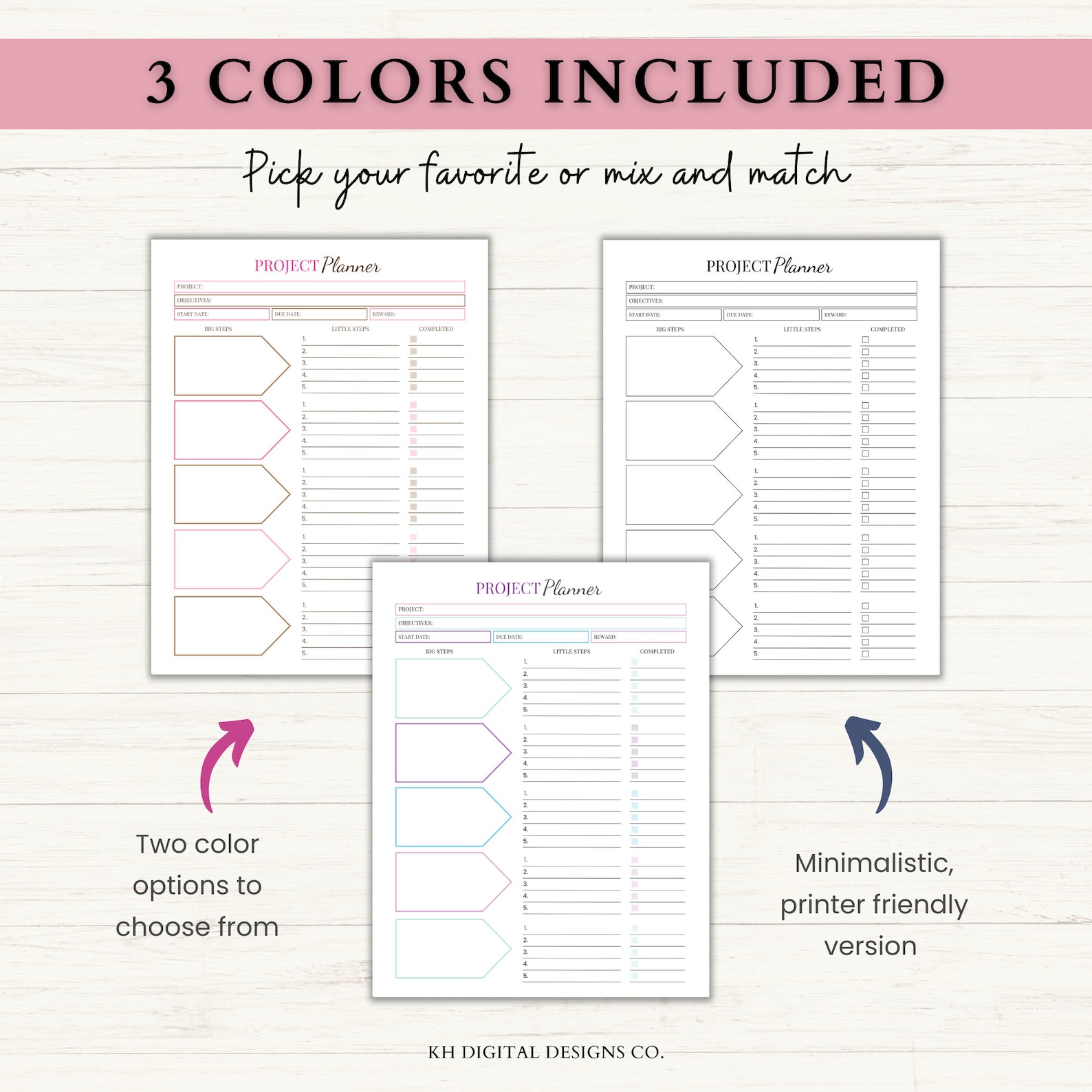 Project Planner Printable Task Tracker Digital Project Planner for ...