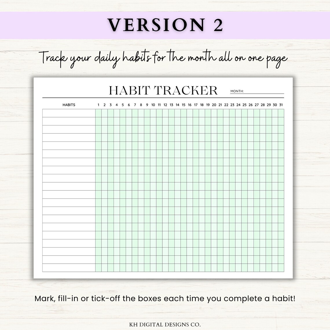 Monthly Habit Tracker Editable Printable Gym Habit Tracker Digital ...