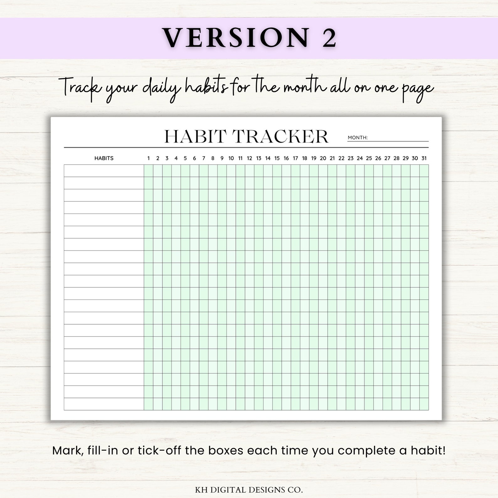 Monthly Habit Tracker Editable Printable | Gym Habit Tracker | Digital ...